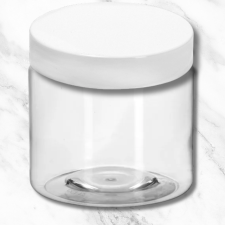 Jar 16oz Deep CLEAR + Pressure Seal WHITE Cap – Canwax