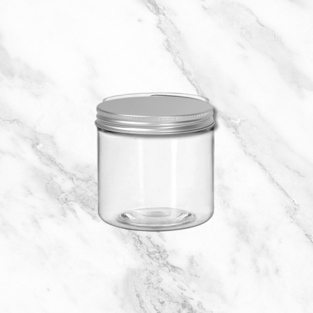 Jar 4oz Deep CLEAR + ALUMINUM Cap – Canwax