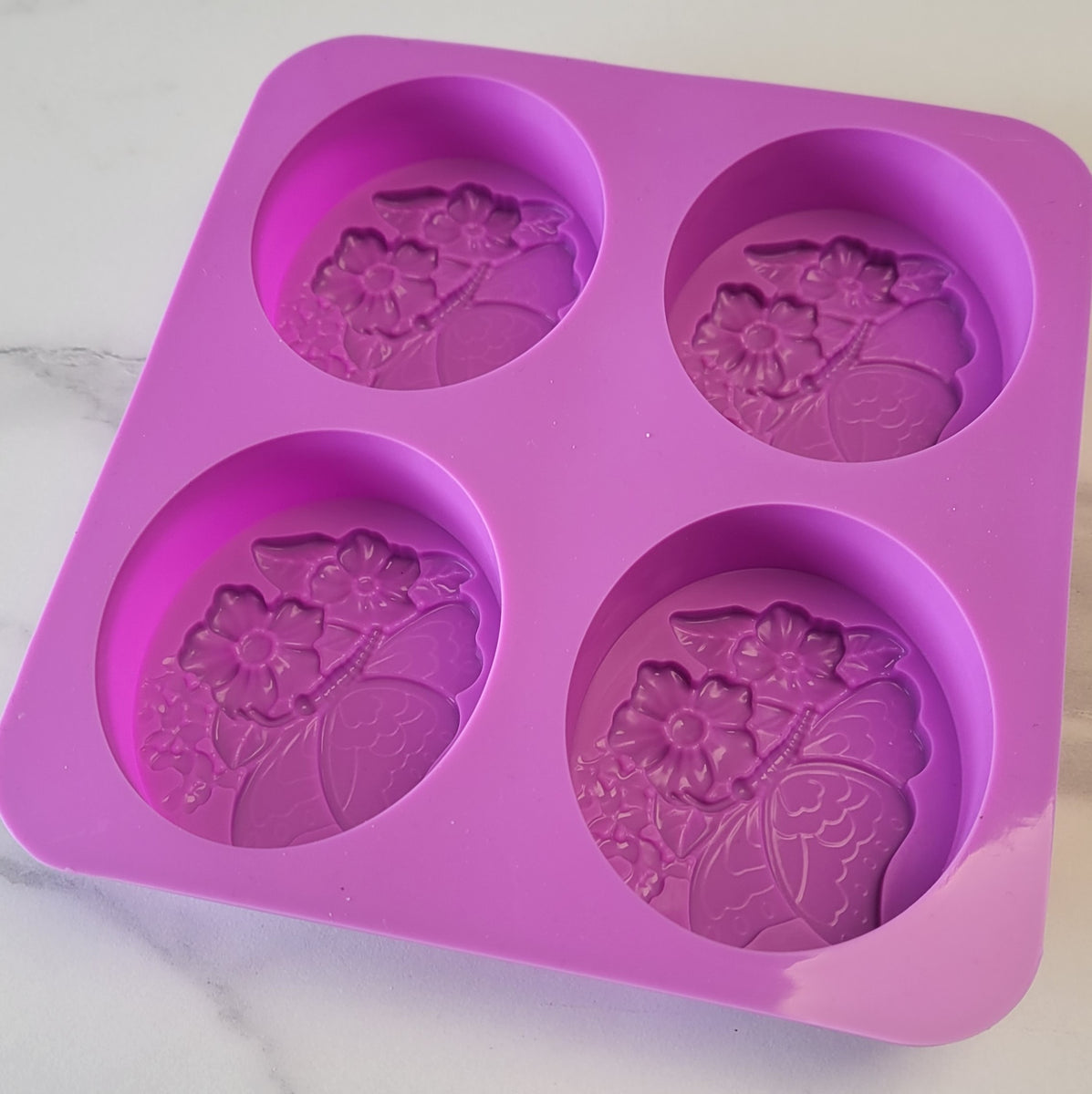 Silicone Mold, Butterfly & Flowers – Canwax